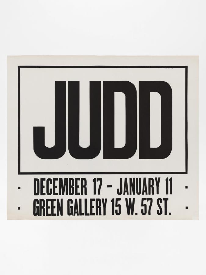 Don Judd Exhibition Poster, Green Gallery, 1963 | KARMA Bookstore