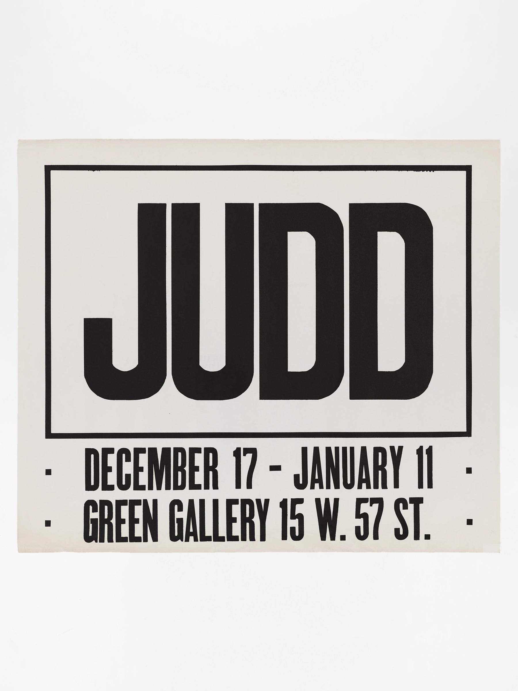 Don Judd Exhibition Poster, Green Gallery, 1963 | KARMA Bookstore