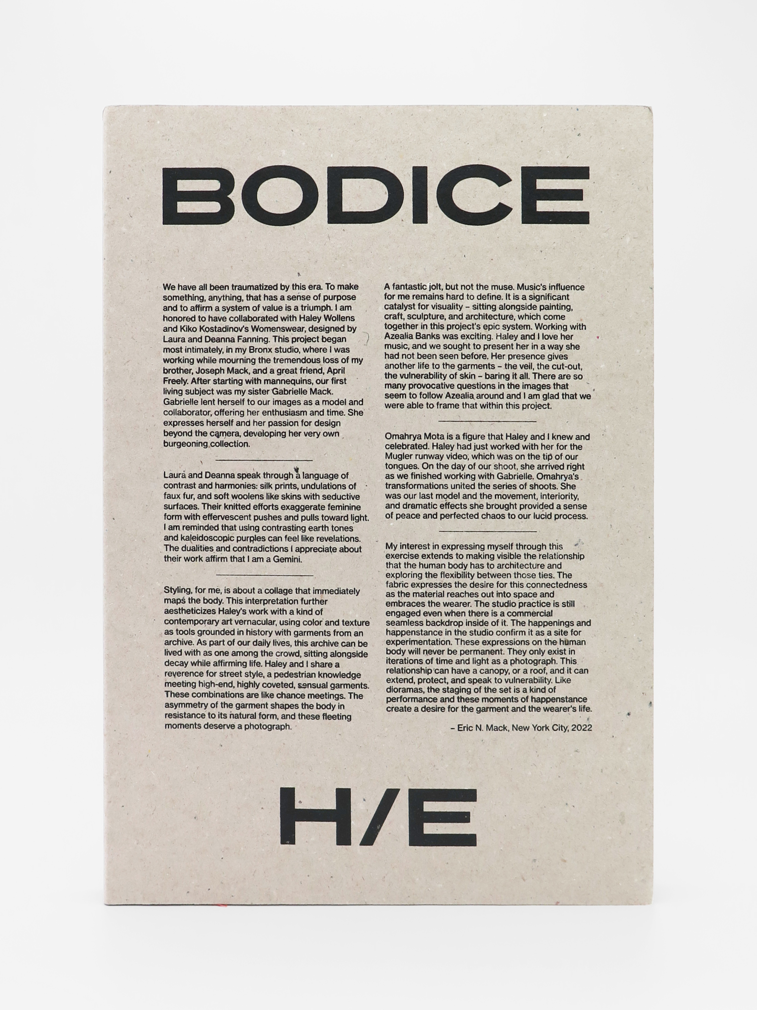 Deanna Fanning, Laura Fanning, Eric N. Mack, Haley Wollens, BODICE H/E ...